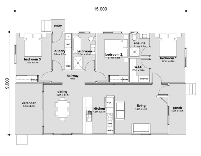 Three Bedroom Residence | Uniplan